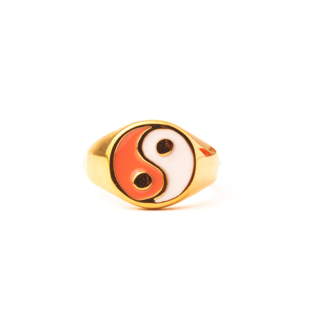 Ying Yang Ring Materials: 18K gold plated stainless steel, enamel ...